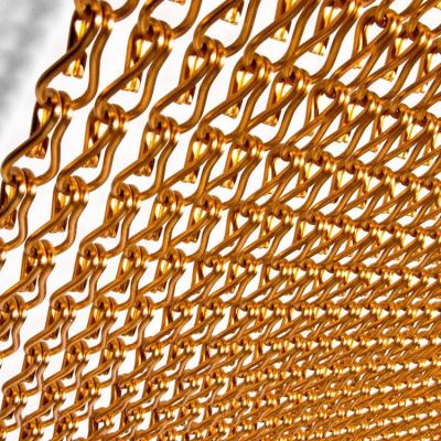 China decorative double metal chain curtain door curtain Chain Mail for Door Curtain metal chain link mesh curtain for sale