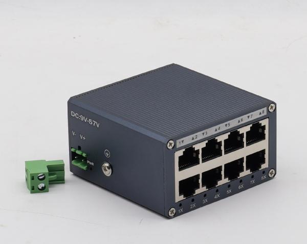 Quality DIN Rail Mount Mini Industrial Switch 10/100Mbps Compact 8 Port Ethernet Switch for sale