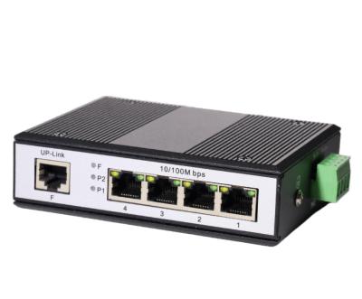 China 5 Port Industrial Ethernet Switch 100Mbps Unmanaged DIN Rail IP40 -40℃~85℃ for sale