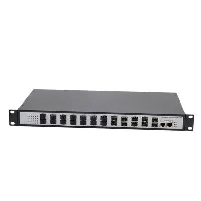 China 24×100Base-FX SFP Fiber Switch 2 Gigabit Copper Uplink 1U Rack Mount Optical Switch for sale