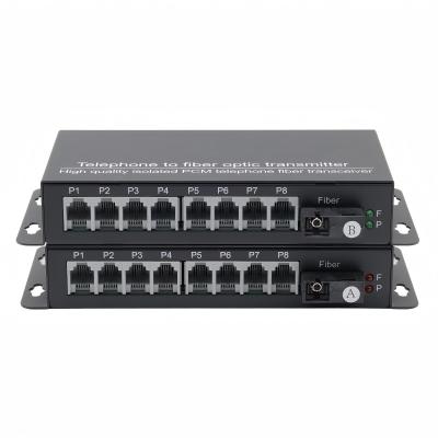 China 8 Channel Telephone Fiber Optic Extender RJ11 Analog PCM Telephony Over Fiber for sale