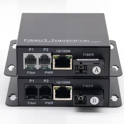 China 2 Port Telephone 1 Port Fast Ethernet Fiber Converter PCM Voice 100Mbps Over Fiber for sale