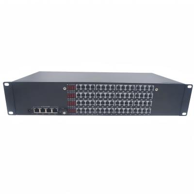 China 16/24/48/64 Channel Telephone 4 Port Gigabit Ethernet Fiber Optic Extender for sale