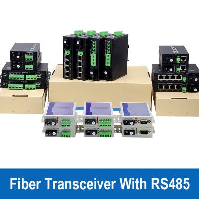 China RS485 Single Mode Fiber Optic Transceiver 20KM Data Over Fiber Converter Extender for sale