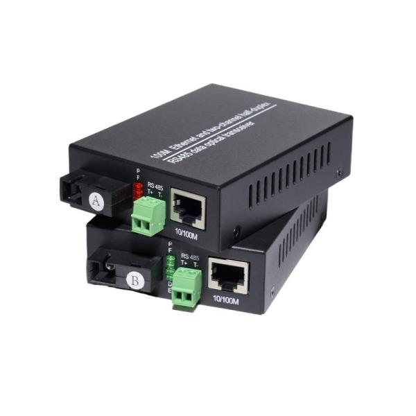 Quality Fiber Optic Transceiver Bi-Directional RS485 Fiber Optic Converter with 100Mbps Ethernet Port  for sale