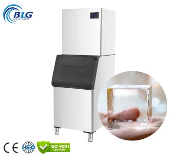 China BLG Spray Ice Square Big R290 Cube Ice Crystal clear 30*30*30mm Stainless Steel Whisky bar 110kg Storage Machine China Factory for sale