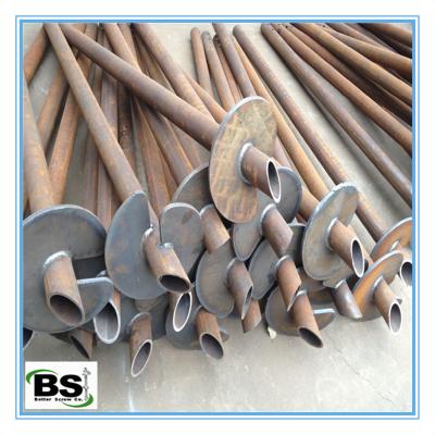 China hot sale round  helical ground screw piles for mounting bracket for sale