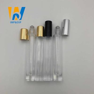 Cina bottiglia della palla di rullo del vetro trasparente di 1ml 15ml 10ml con il cappuccio Mini Refillable Rollerball Perfume dell'oro in vendita