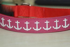 China Professional Manufacturer Fabric and Soft Genuine Leather Webbing Dog/Cat/ Pet Collar for sale
