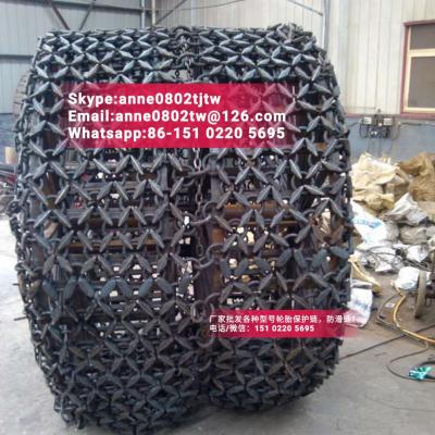 China OTR tyre protection chains 23.5R25 for wheel loader mainly used in hot slag for sale