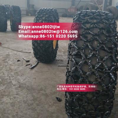 China mining otr tire chains 17.5-25 wheel loader tyre protection chains for sale