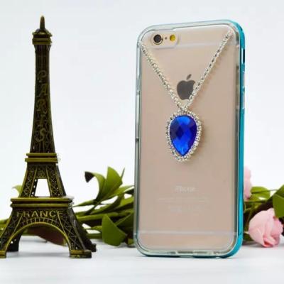 Cina Cassa molle più 6/6 del telefono del silicone di iphone di Apple con il paraurti del cromo della decorazione del cristallo di rocca in vendita