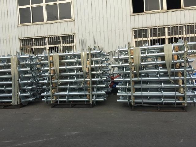 Solar PV Mounting System Ground Screw Galvanized Post Anchor Spiral Pile Helical Piles