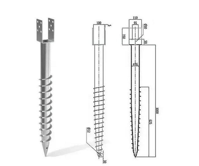 U Shape Galvanized Steel Ground Screw Pile