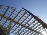 China Prefabricated Steel Structure Building H Galvanized Column Single Sheet Roofing Custom Sizes for sale
