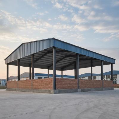 China Brick Wall 1.2m Height Industrial Steel Buildings Offering Steel Color Sheet Roof Panel for Weather Resistance and Structural Strength for sale