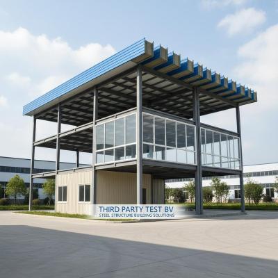 China Third Party Test BV Steel Structure Building Multi Levels Featuring Roof Cladding Sandwich Panel Glass Wool Offering And Building Solutions for sale
