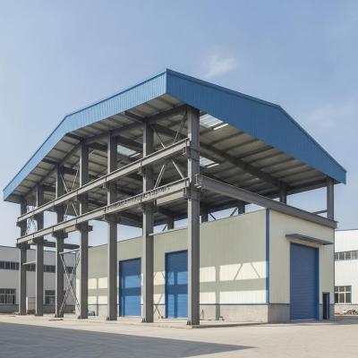 China GB Standard Industrial Steel Structure Double Slope Roof Providing Structural Solutions for Industrial Warehousing and Manufacturing for sale