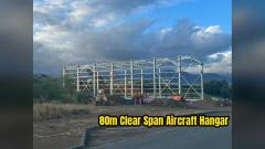 80m Clear Span Aircraft Maintenance Hangar Steel Solution
