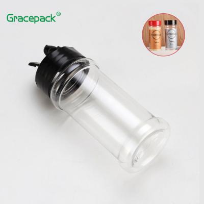 China Bottle 200ml Food Grade Pepper Shakers Seasoning Jar for Barbecue BBQ Condiment Container PCR Spice Salt Jars refillable bottles for sale
