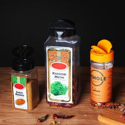 China Hot Pepper Packing Custom Size Empty Powder Bottle 5oz6oz Bulk Sale 8oz9oz Food Packaging Bpa Free Pet Clear Plastic Spice Jar for sale