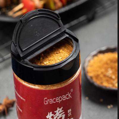 China New 2021 Round Plastic Spice Container 4Oz, Kitchen Pet Empty Plastic Spice Jars, Plastic Seasoning Bottle With Shaker Lids for sale