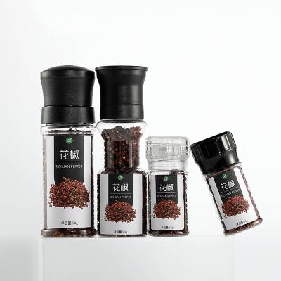 China manual small 100g salt pepper bottle dry spice herb jar with grinder lid dispenser bottle for sale