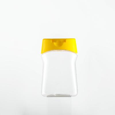 China Hot Sale Food Grade 250Ml 11 Oz Clear Pet Upside Down Squeeze Seasoning Bottle For Salt Oil Honey for sale