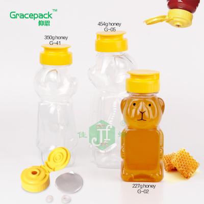 China 12oz Honey PET plastic bottle empty plastic honey packing teddy bear shape juice honey bottle for sale