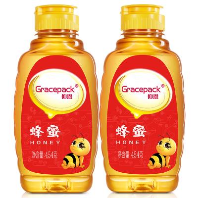 China Cheap Hot Sale Manufacturer Squeeze Food Grade PET Plastic Maple Sugar Sauce Honey Bottle With Shrink Band And Orifice Reducer for sale