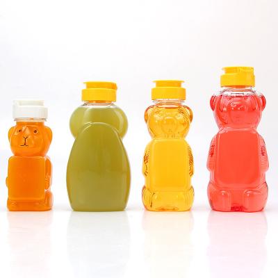 China Sample Provided 175Ml 250Ml 320Ml Cartoon Bear Pet Plastic Bottle Jar Cans For Honey Milk Tea for sale