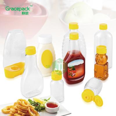 China High Quality Custom Food Grade Plastic Sauce Squeeze Bottle PET Sauce Ketchup,squeeze bottle for honey for sale