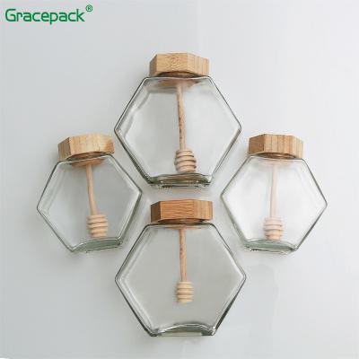 China Factory Customized honey glass jar, glass jam jar for honey dispenser bottle for sale