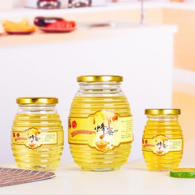 China China Suppliers Glass Empty Honey Jar Honeycomb Shape Storage Jar For The Honey 100Ml 250Ml 500Ml 1000Ml for sale
