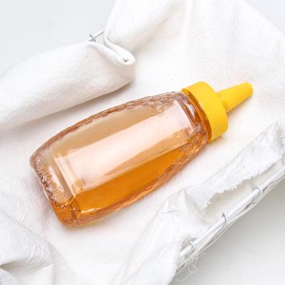 China Hot sale 420ml plastic salad dressing bottle PET plastic maple syrup sauce honey bottle for sale