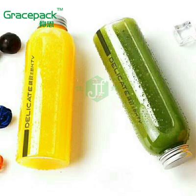 China 300ml/350ml/400ml/500ml empty clear pet drinking beverage plastic juice bottle for sale