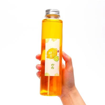 China Food Grade Plastic Pet Beverage Milk Tea Bottle Round Shape Drinking 8Oz 16Oz 500Ml Juice Bottle for sale