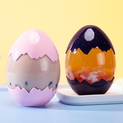 China High Quality Wholesale 400Ml Cute Shape Plastic Egg-Shaped Milk Tea PET Plastic Bottle dispenser bottle for sale