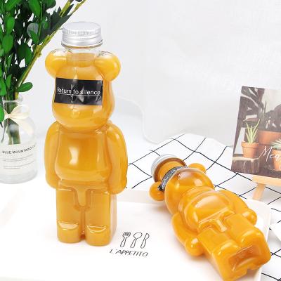 China pet beverage bottle Transparent Milk Coffee Plastic Bottle Bear Shape Milk Coffee Plastic Bottle for sale
