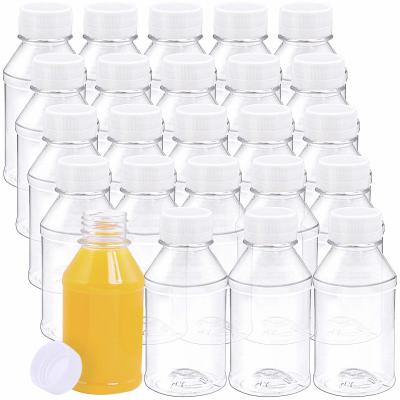 China Hot Selling 4Oz Disposable Transparent Food Grade Pet Plastic Square Juice 120Ml Beverage Bottle With Tamper Proog Cap for sale