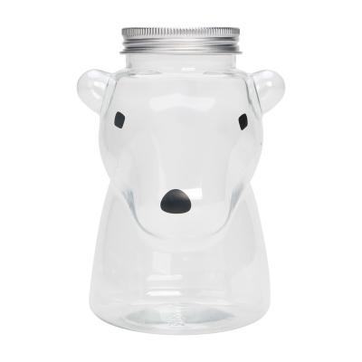 China Factory Sell Kids Gift 500Ml Animal Bear Cute Shape PET Plastic Bottles For Juice Water Milk Beverage for sale