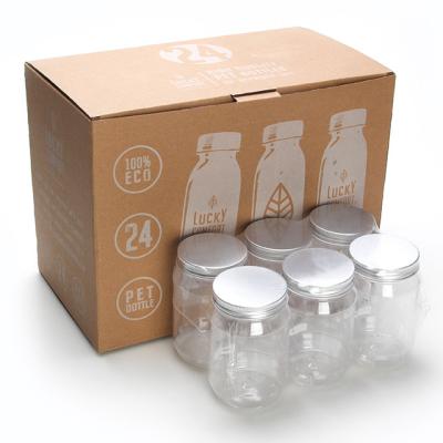 China Wholesale PCR plastic food grade juice round bottles with aluminum screw cap for sale