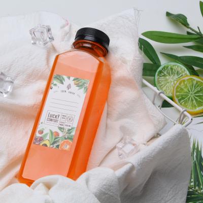 China Bpa Free Disposable Clear Pet Plastic Juice 500 Ml Beverage Bottles With Lid 500ml plastic jar for sale
