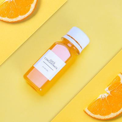 China wholesale 4oz 120ml Juice Bottles Plastic Ginger Shot Bottle with Caps Square for Juices Squeezed Lemon Apple Orange for sale