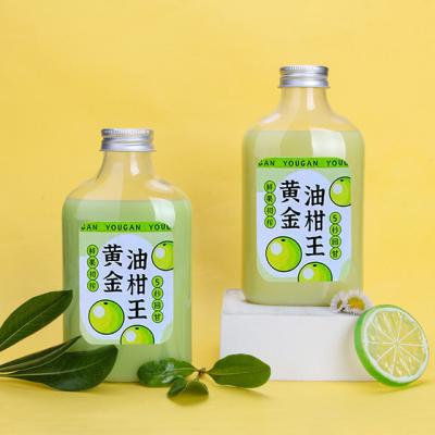 China 300Ml Empty Custom Logo Cold Juice Square Boba Milk Tea Bottle With Plastic Anti-Theft Cap for sale