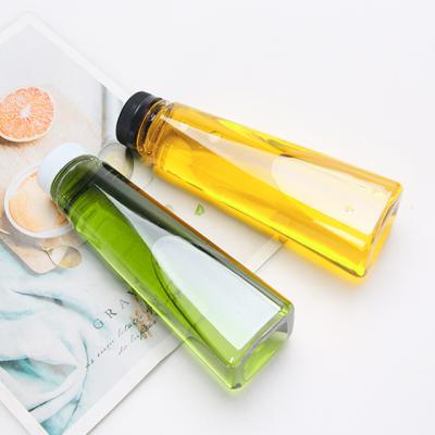 China Juice Bottle PET Drink Transparent Plastic Empty Packaging Milk Tea Bottle with Aluminum Cap for sale