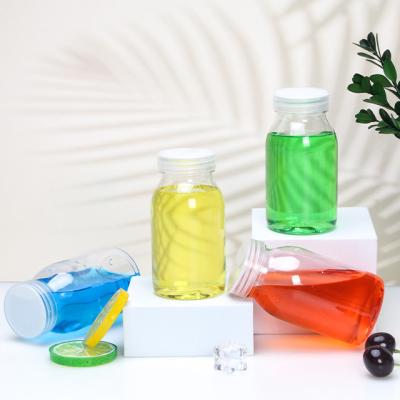 China Clear PET 220ml Plastic Bottle Round Juice Drink Smoothie Bottle for sale