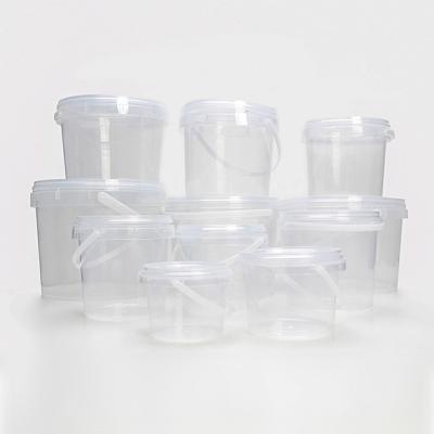 China Custom Plastic Bucket Food Grade Sealed With Lid 300ml 500ml 1000ml Fruit Yogurt Milk Tea Packing Bucket With Lid for sale