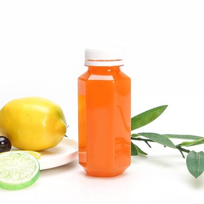 China Transparent PET Plastic Food Grade Bottles For Juice Beverage Packaging With Screw Cap for sale