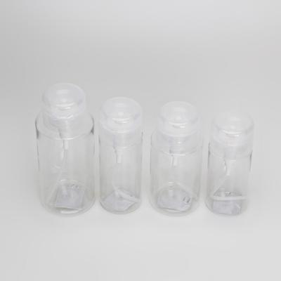 China Press cap PET plastic bottles transparent clear round bottle 120ml 150ml 200ml 290ml for sale